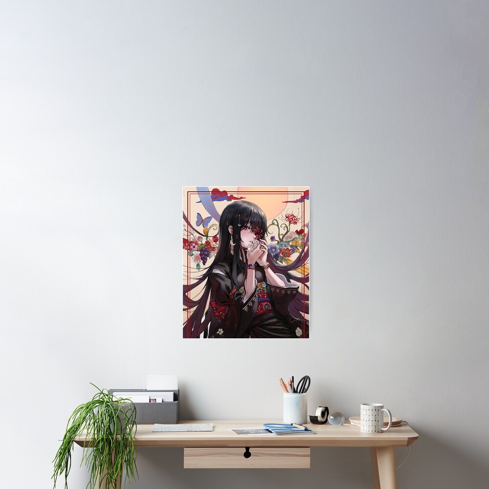 "Waifu Anime Girl Aesthetic Japanese Retro 90s Vintage Otaku " Poster ...