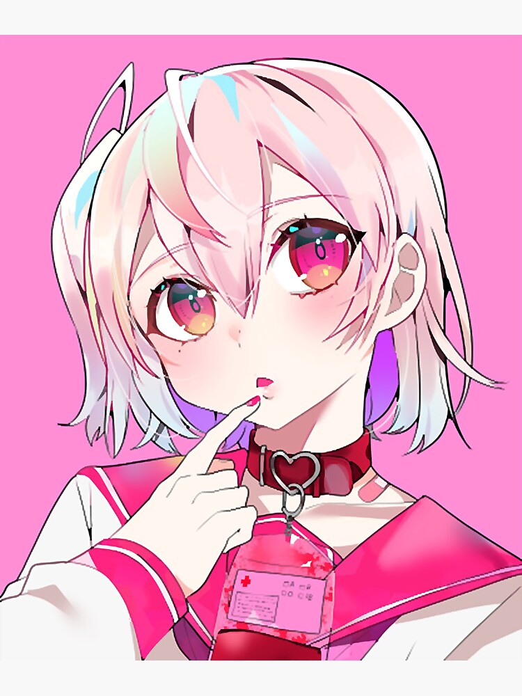 "Yami Kawaii Anime Girl Menhera Pink Aesthetic Waifu " Sticker by ...