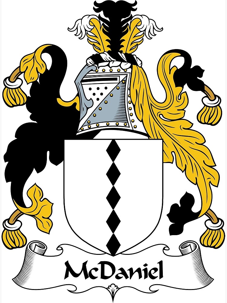 "McDaniel Coat of Arms / McDaniel Family Crest" Framed Art Print for ...