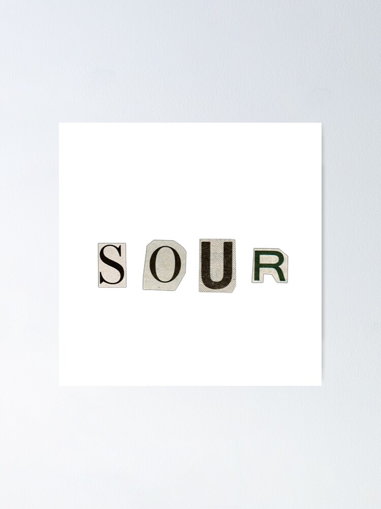"Sour Olivia Rodrigo Lyrics Letters Sticker" Poster for Sale by ...