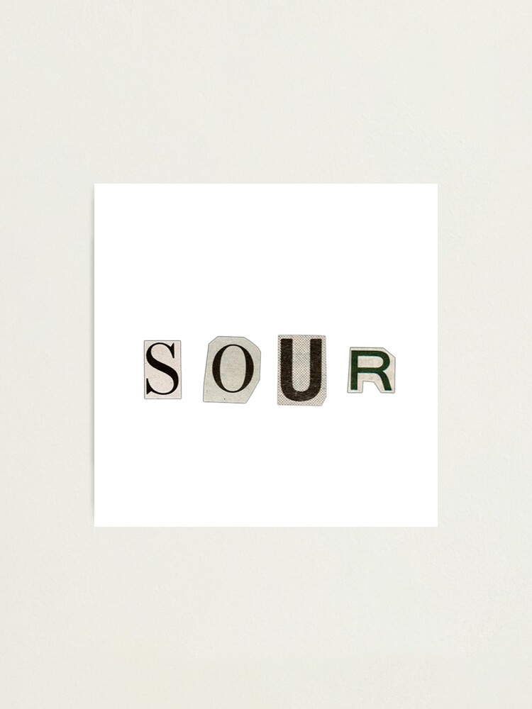 "Sour Olivia Rodrigo Lyrics Letters Sticker" Photographic Print for ...