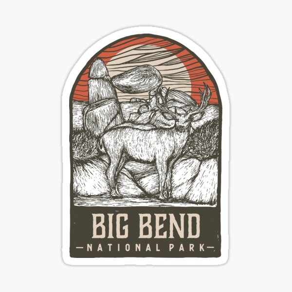 "Vintage big bend" Sticker by Awugraph | Redbubble