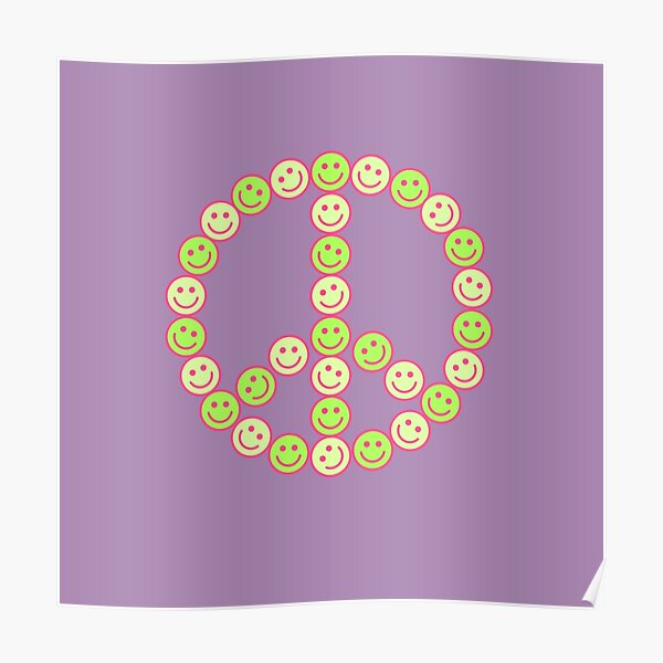 "Smileys Peace Sign " Poster for Sale by hashnan21 | Redbubble