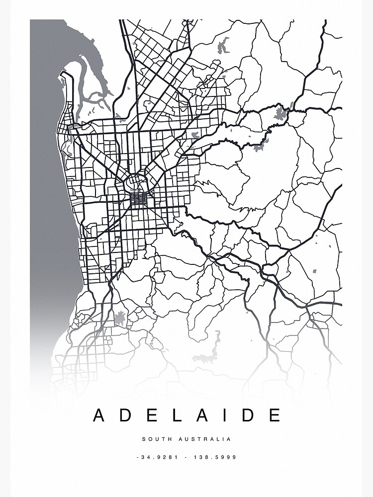 "Adelaide, Australia Map Poster" Poster for Sale by TheZenSprout ...