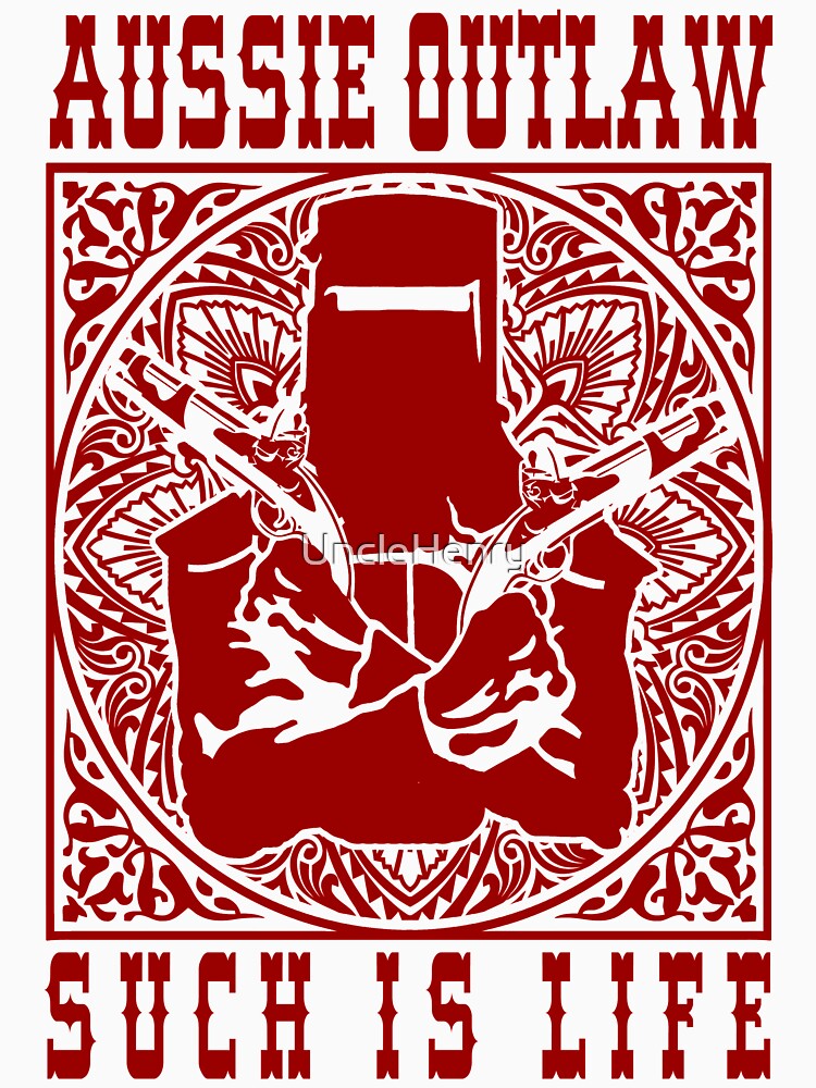 T-shirt « Ned Kelly Aussie Outlaw in red », par UncleHenry | Redbubble