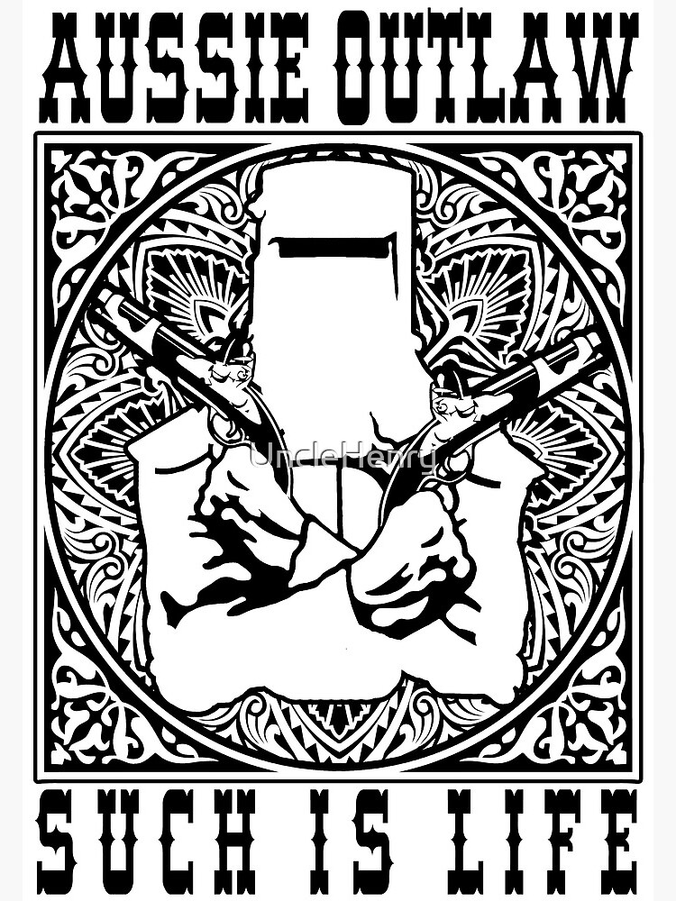 Ned Kelly Aussie Outlaw in Black Premium Matte Vertical Poster sold by ...