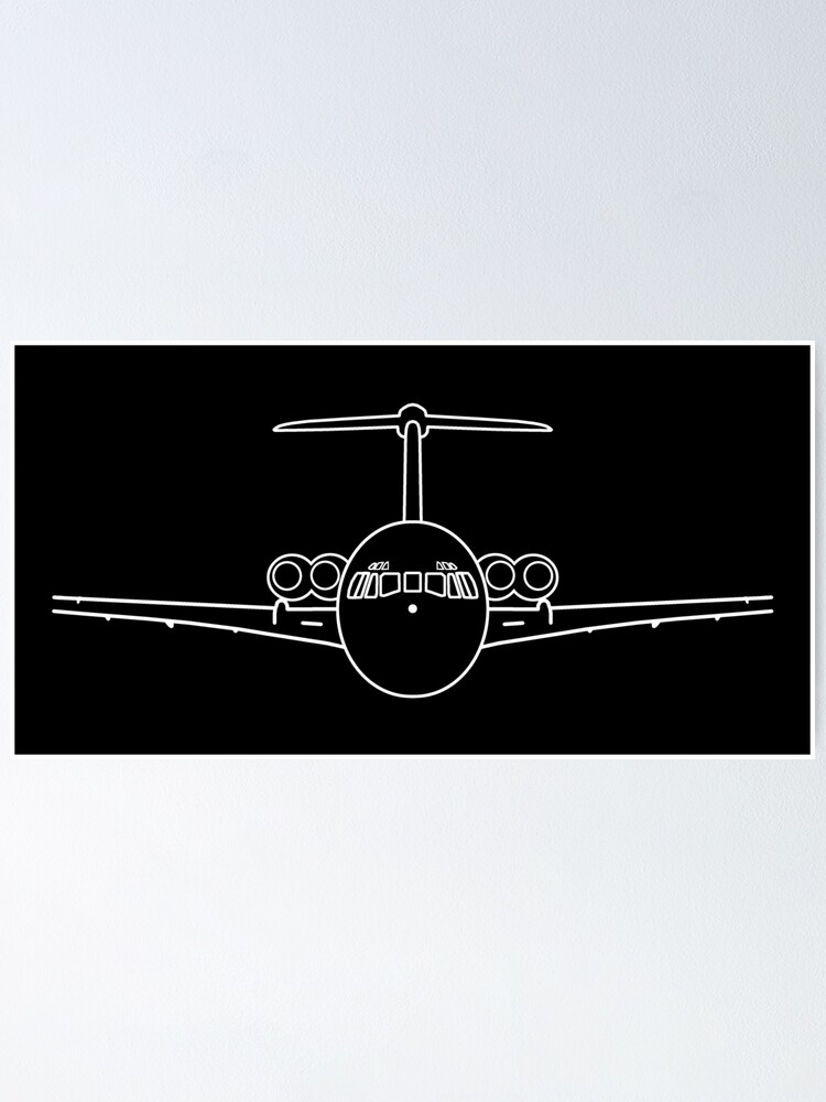 "Vickers VC-10 1960s classic aircraft white outline graphic" Poster by ...