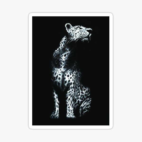 "Pensive leopard in pastel, black and white" Sticker for Sale by Izazablue | Redbubble