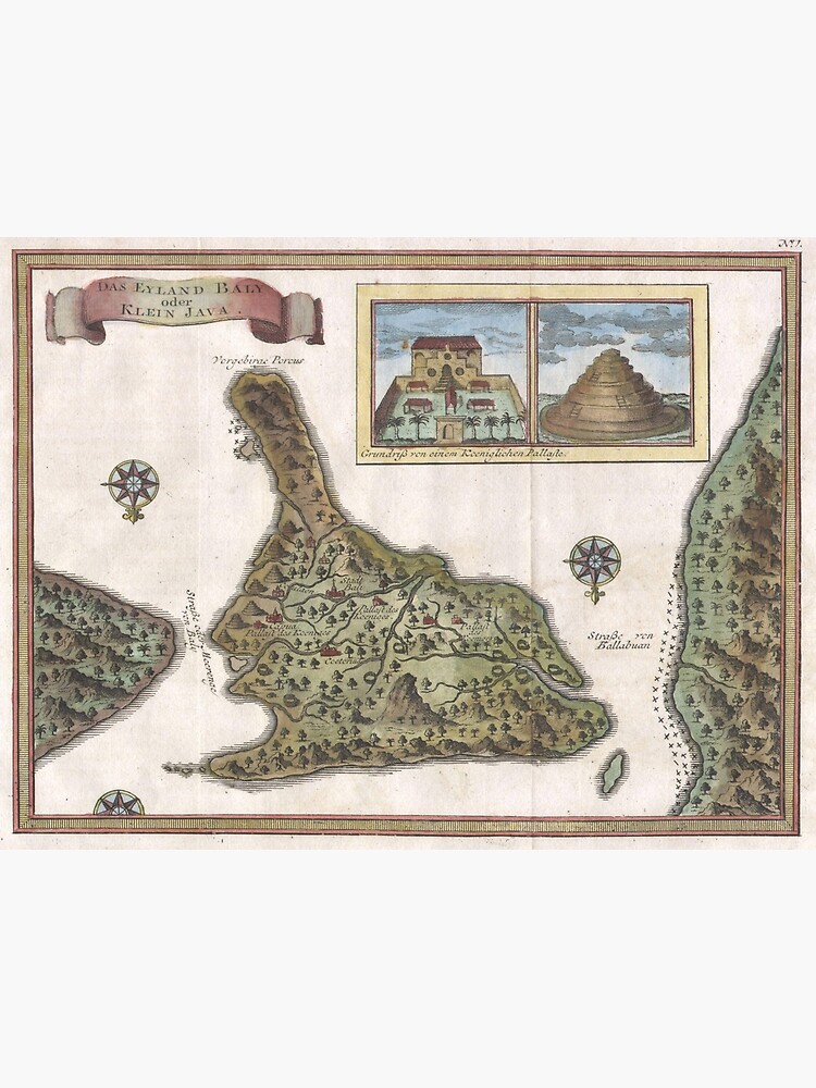 "Vintage Map of Bali Indonesia (1760)" Art Print by BravuraMedia ...