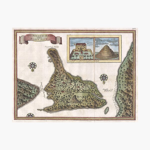 "Vintage Map of Bali Indonesia (1760)" Photographic Print by ...