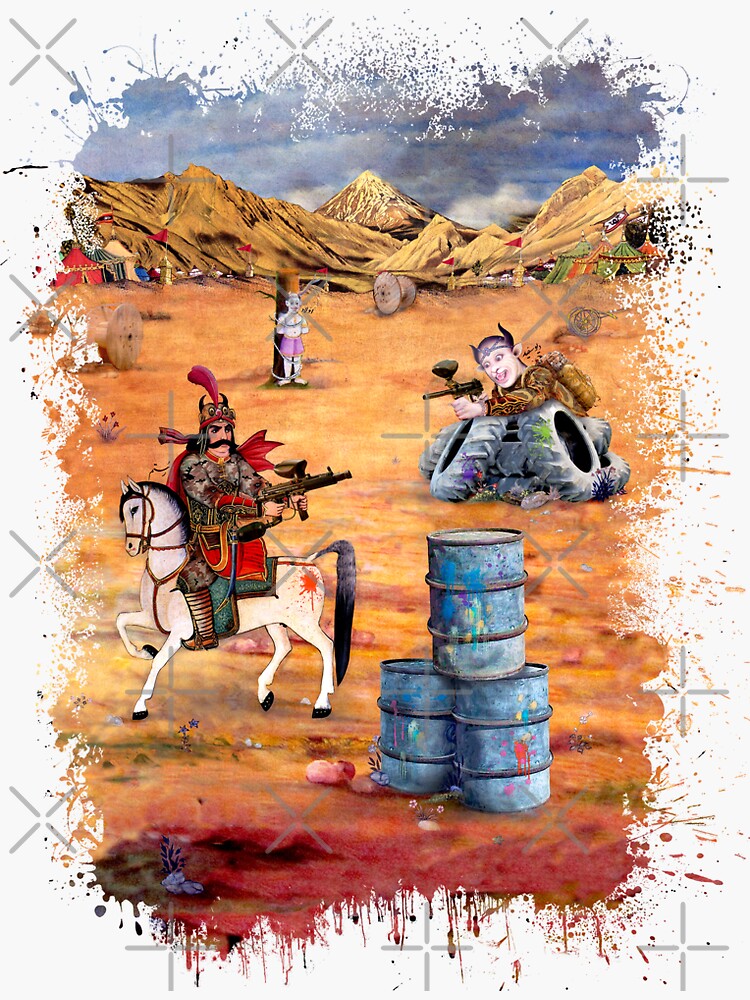 "paintball Rostam & divs" Sticker for Sale by Kuffstudio | Redbubble
