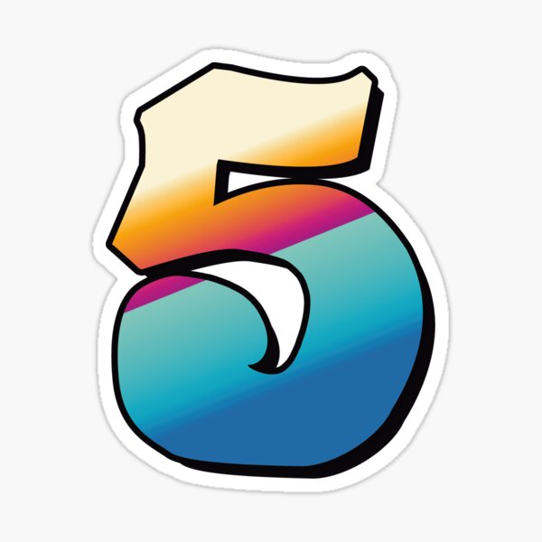 "Number 5 - beach colors" Sticker for Sale by paintcave | Redbubble