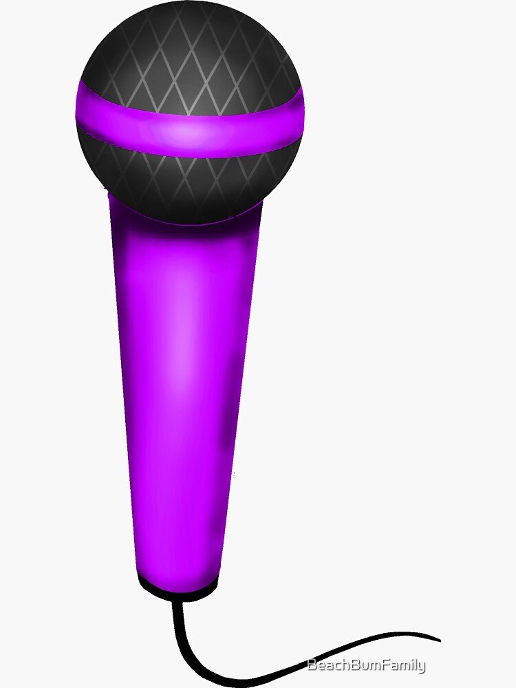 "Purple Black Microphone" Sticker for Sale by BeachBumFamily | Redbubble