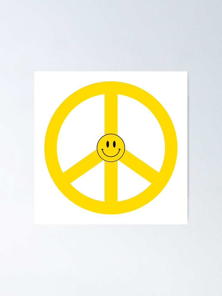 "Happy Peace Sign | Happy Face | Rainbow | " Poster for Sale by ...