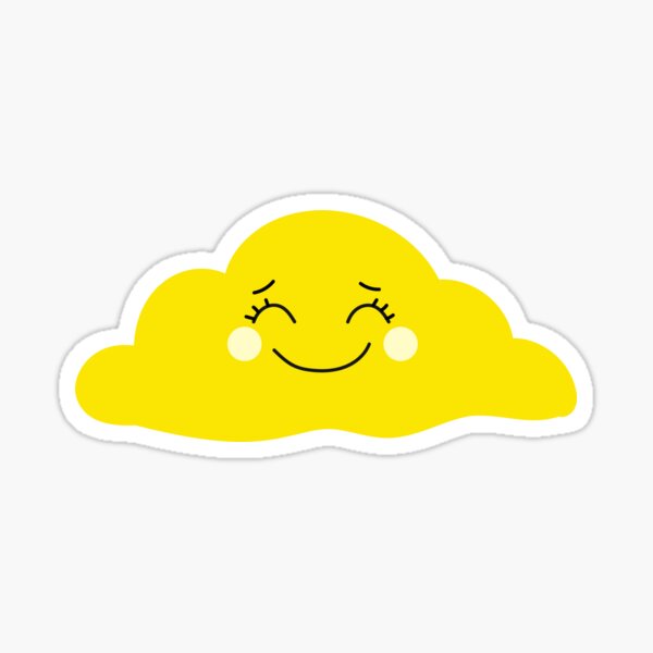 "Smiling yellow cloud character " Sticker for Sale by Alina Lisnycha ...
