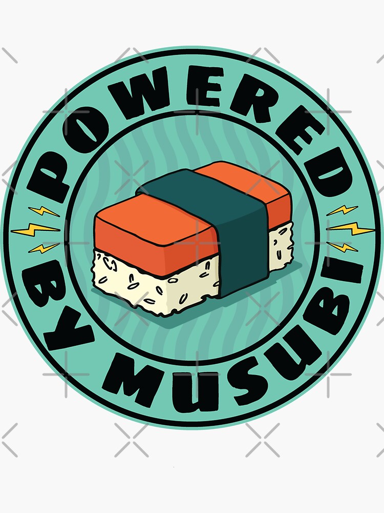 "Musubi Kawaii Powered by Musubi" Sticker for Sale by tldeutsch | Redbubble