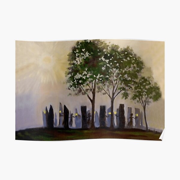 Original. Standing Stones Outlander Acrylic Painting 10x12 Craigh na ...