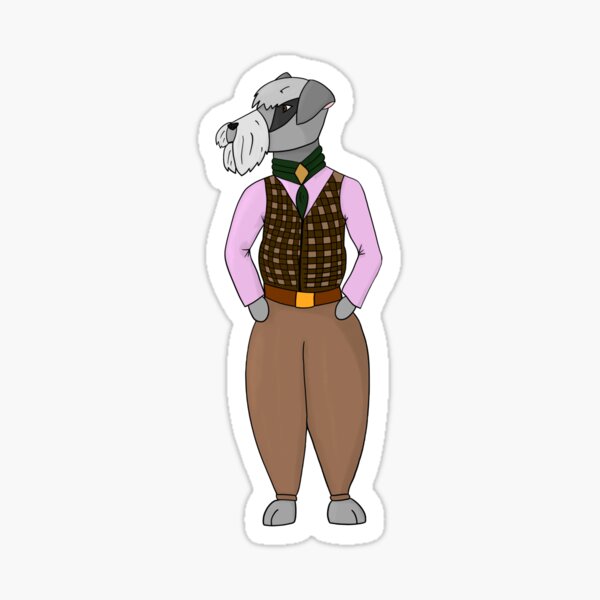 "Dapper dog large cartoon" Sticker for Sale by Bramblefinch | Redbubble