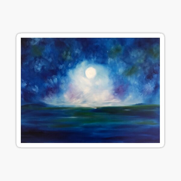 "Blue Moon" Sticker for Sale by kimsavantart | Redbubble