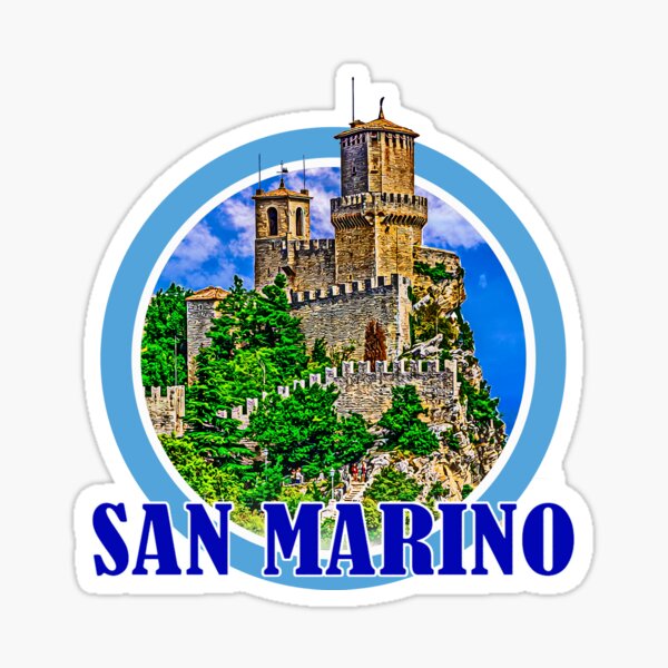 "Prima Torre Guaita. San Marino.Colorful emblem." Sticker for Sale by ...