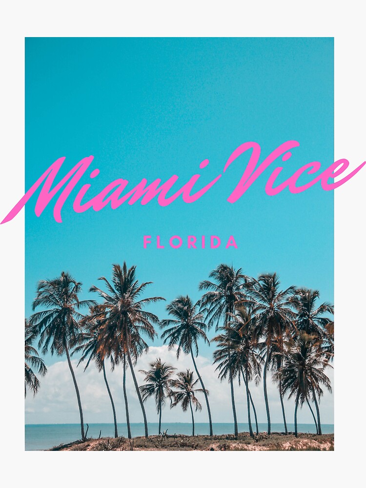 "Miami Vice Florida BlackT-Shirt" Sticker for Sale by jouerGB | Redbubble