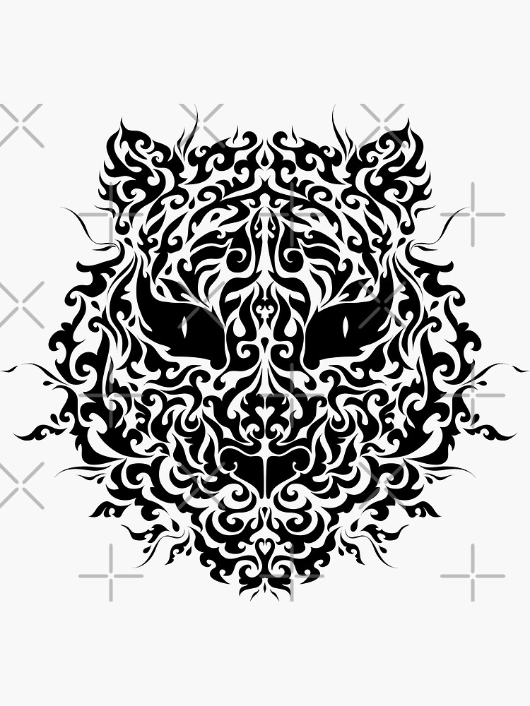 "line art tiger head" Sticker for Sale by trendtis | Redbubble