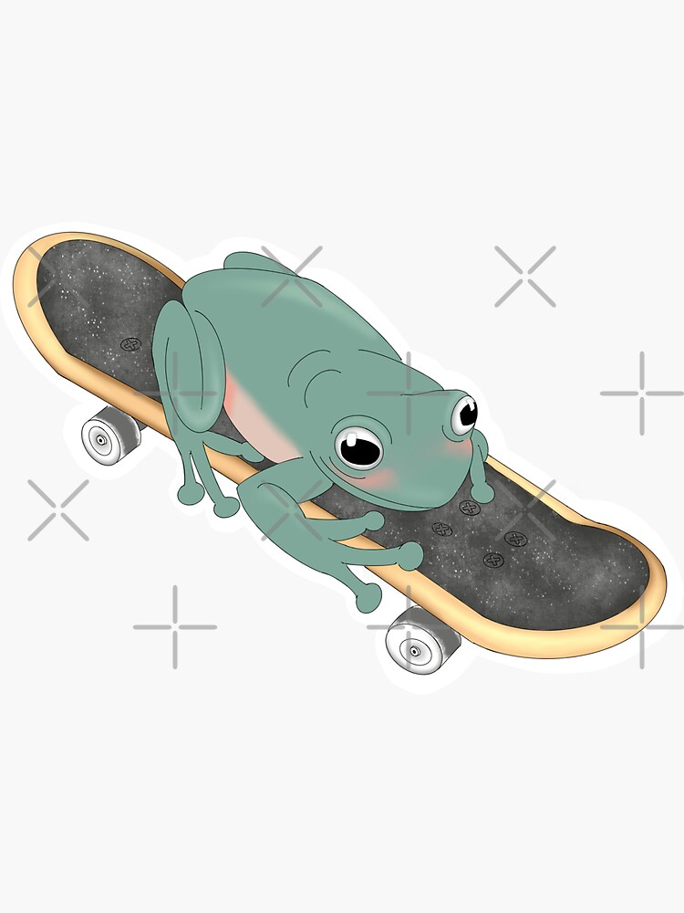 "Sk8tr Frog" Sticker by Ms-Mermaid2 | Redbubble
