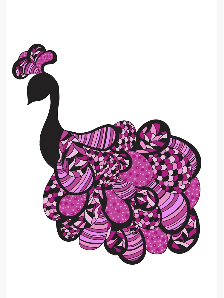 "Peacock Pink" Sticker by FunkyFaceArt | Redbubble