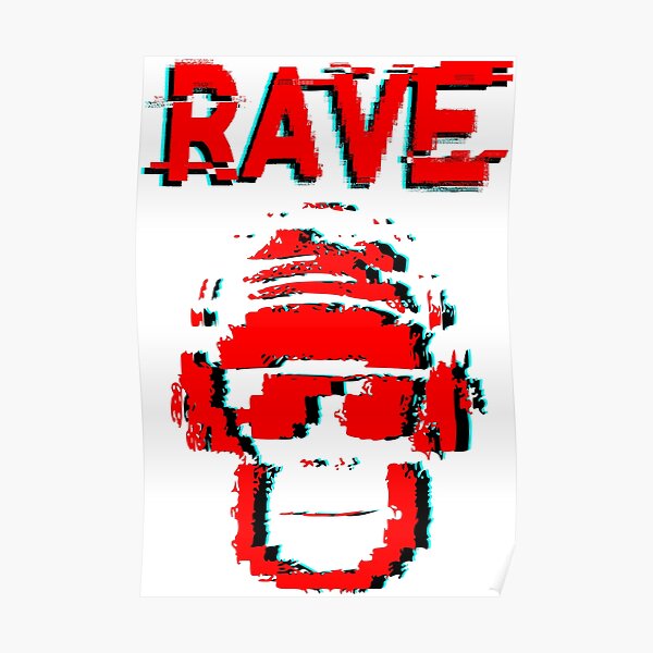 "Rave monkey logo" Poster for Sale by Ashtreemeadow | Redbubble