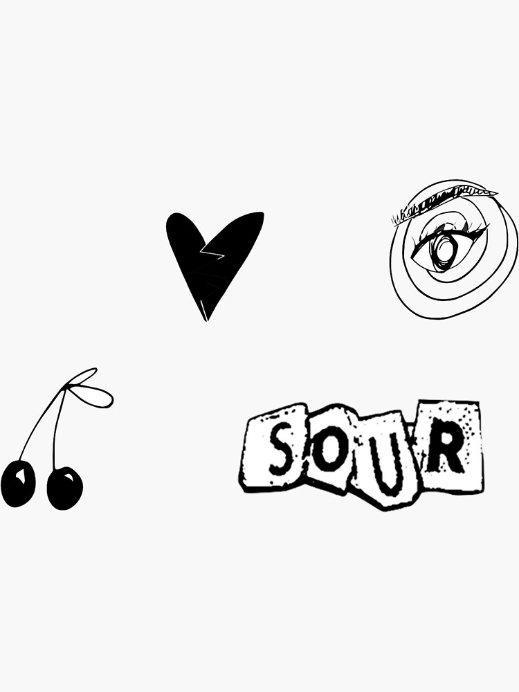 "Sour Album Art Sketchs" Sticker by Clarabear450 | Redbubble