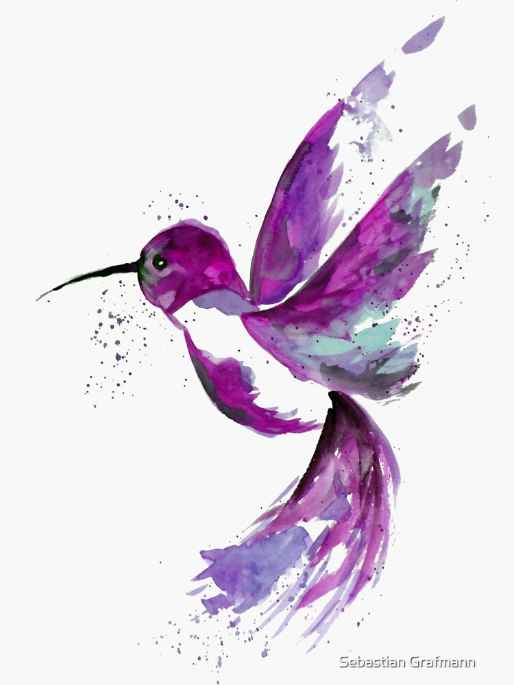"Purple Hummingbird" Sticker by Zeichenbloq | Redbubble