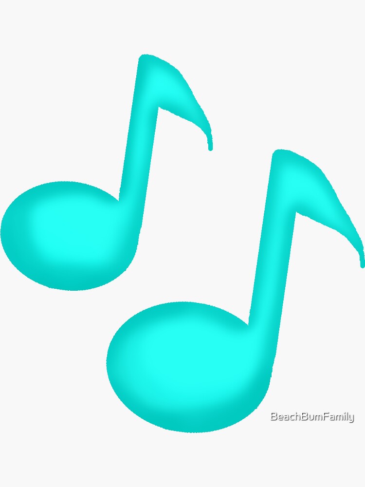 "Teal Music Notes" Sticker by BeachBumFamily | Redbubble