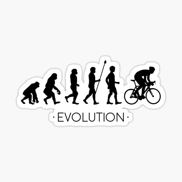 "Cycling Evolution" Sticker for Sale by designeclipse | Redbubble
