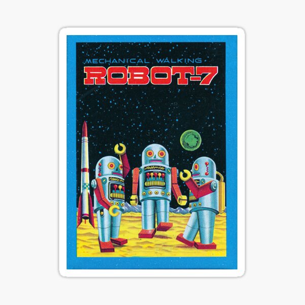"Robot-7" Sticker for Sale by BanjoboyArt | Redbubble