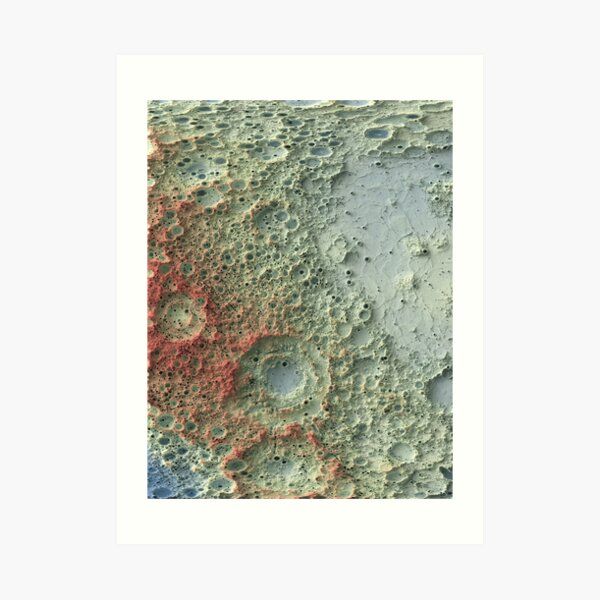 "Moon Relief Map 3D digitally-rendered Version 2" Art Print by ...