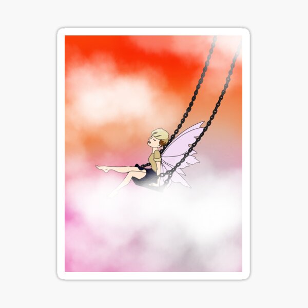"Pixie swinging/ subtle lesbian flag" Sticker for Sale by OrlyNatasha ...