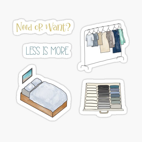 "Hand Drawn Minimalism Stickers, Less is More, Minimal Life, Simplicity ...