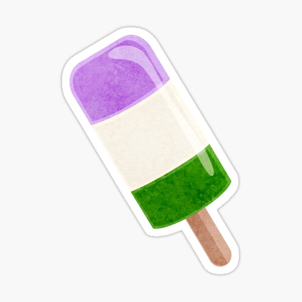 "Subtle Pride Popsicle - Genderqueer Flag" Sticker for Sale by ...