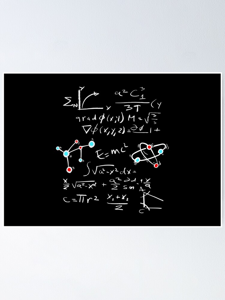 "Physics Math Formula Teacher Student Atoms and Molecules" Poster by ...