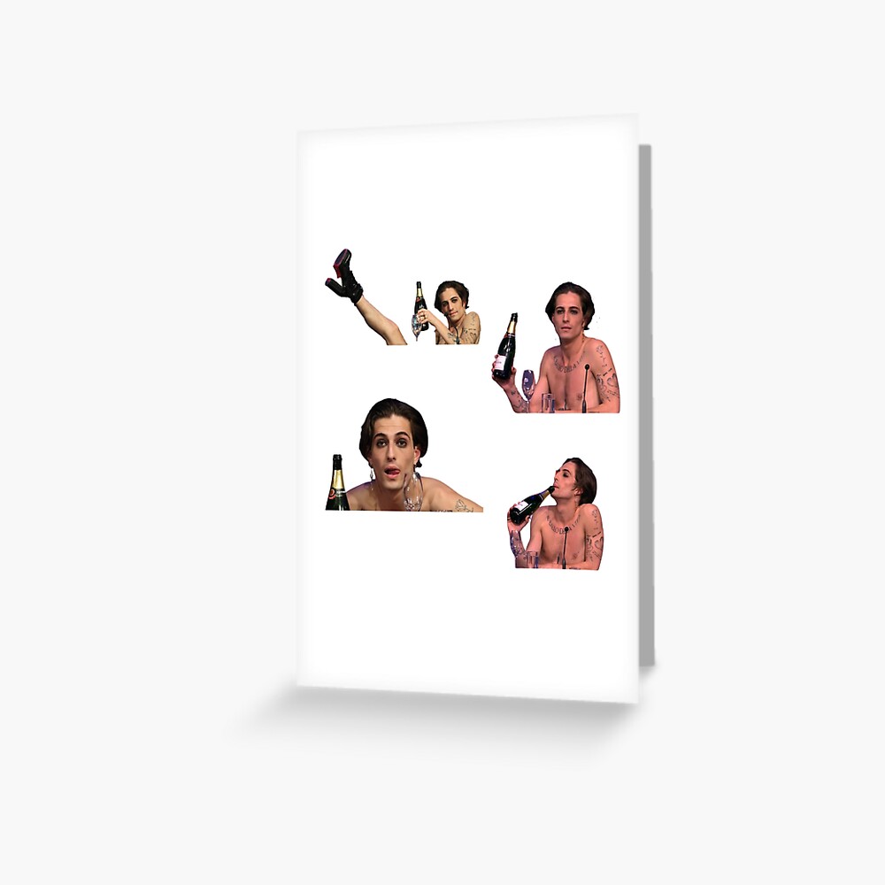 "Damiano David Maneskin sticker pack" Greeting Card by munizart | Redbubble
