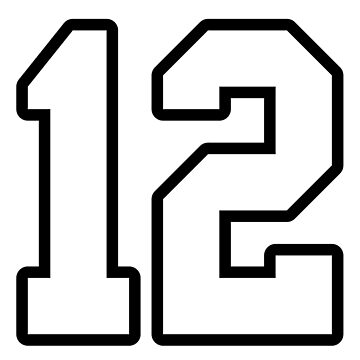 "Jersey number 12" Sticker for Sale by bellacommorato | Redbubble