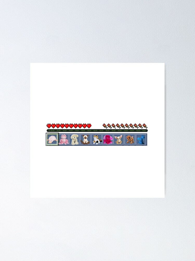 "Webkinz Minecraft tool bar meme" Poster for Sale by dyslsexyia | Redbubble