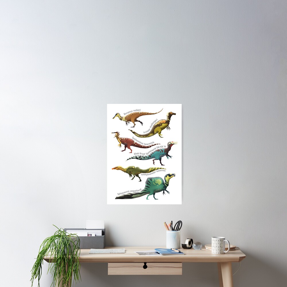 "Spinosauridae Collection" Poster for Sale by idrawsdinosaurs | Redbubble