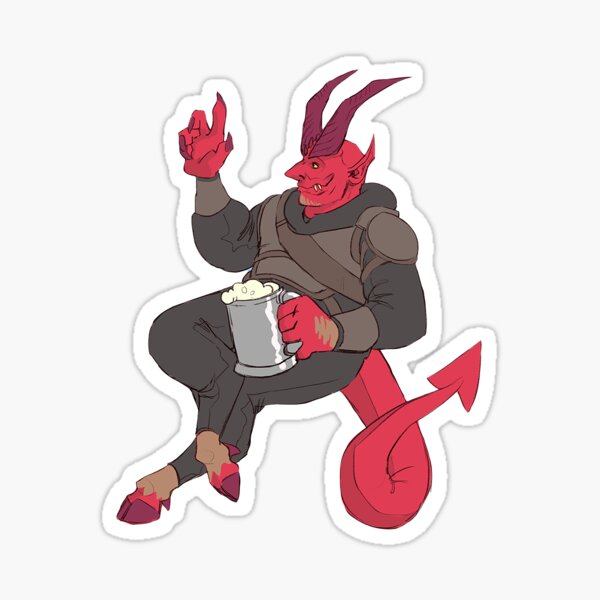 "Mingus the Tiefling Chilling" Sticker for Sale by borealsun | Redbubble