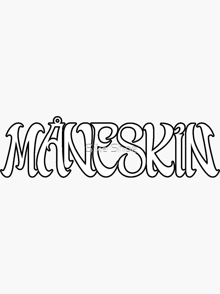 "Måneskin Logo White with Black Outline (sticker and more)" Sticker for ...