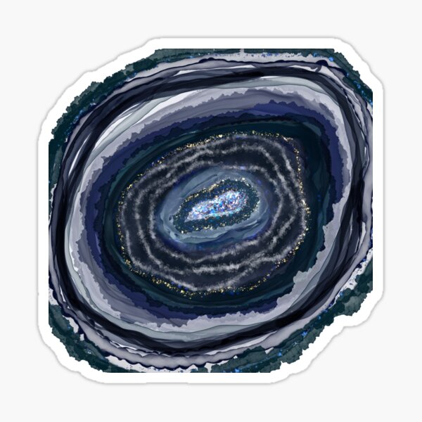 "Deep blue sapphire geode art" Sticker for Sale by enrich-envision ...