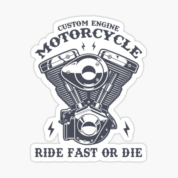 Motorcycle Ride Fast Or Die Vintage Stickers | Redbubble