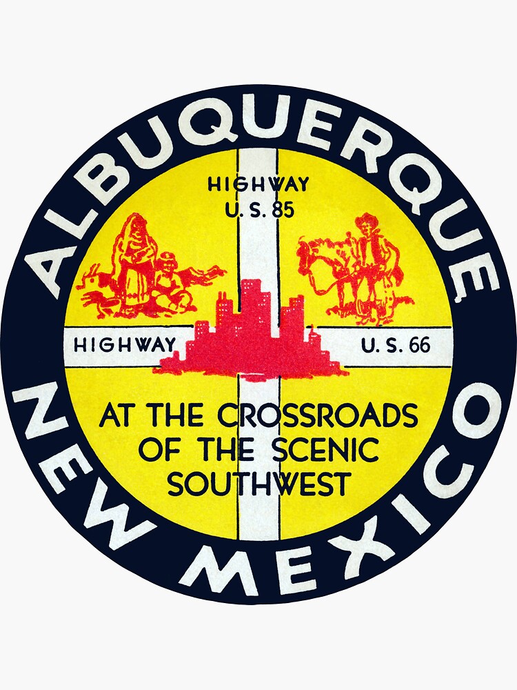 "Vintage Albuquerque" Sticker for Sale by historicimage | Redbubble