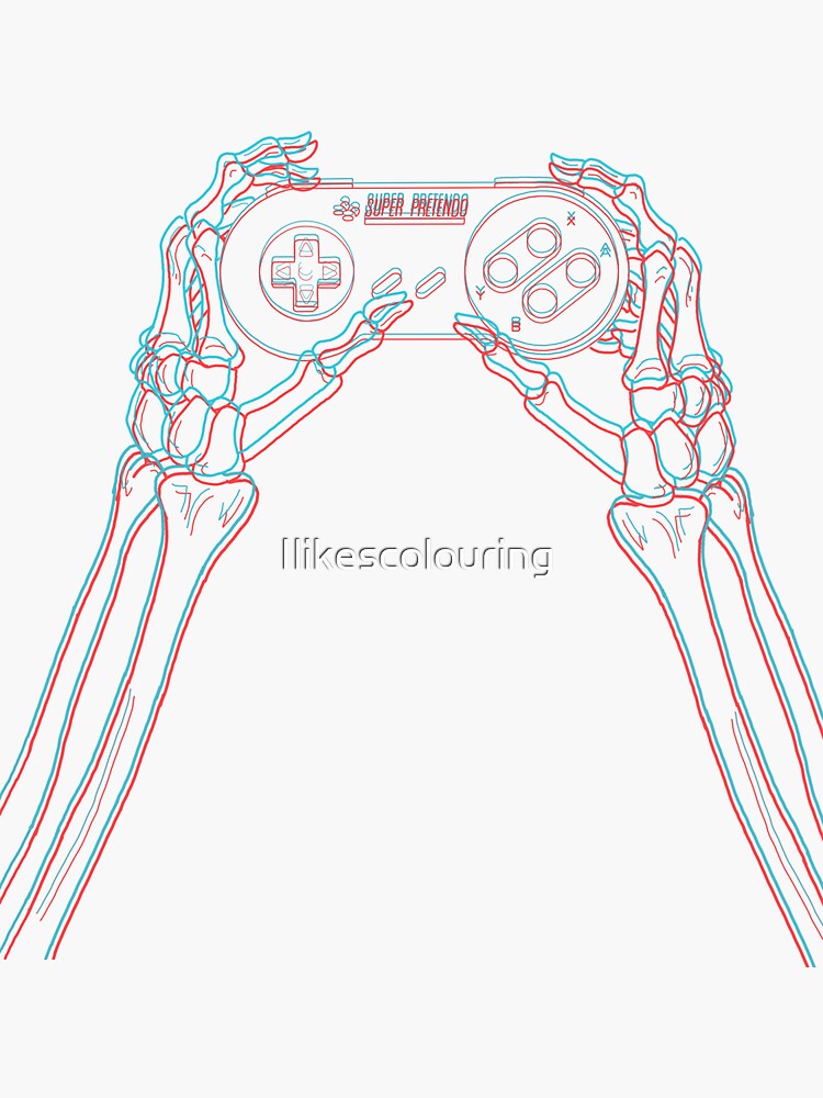 "3D gaming 2nd gen" Sticker for Sale by Ilikescolouring | Redbubble