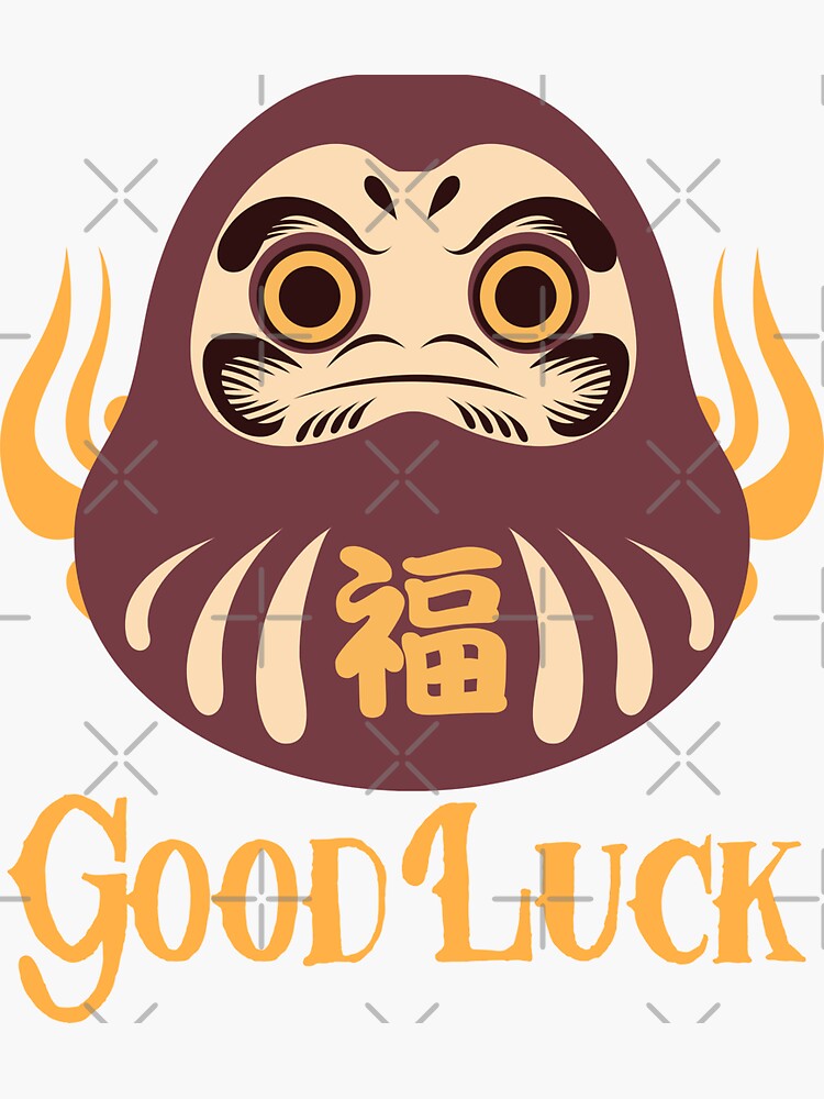 "Good luck - Daruma doll" Sticker for Sale by dr-tars | Redbubble
